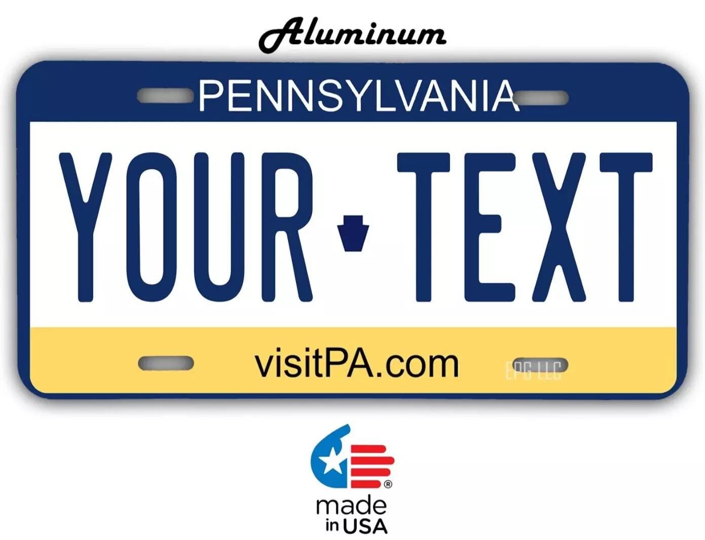 12x6" Pennsylvania Personalized License Plate | Custom Text | Any Text ...