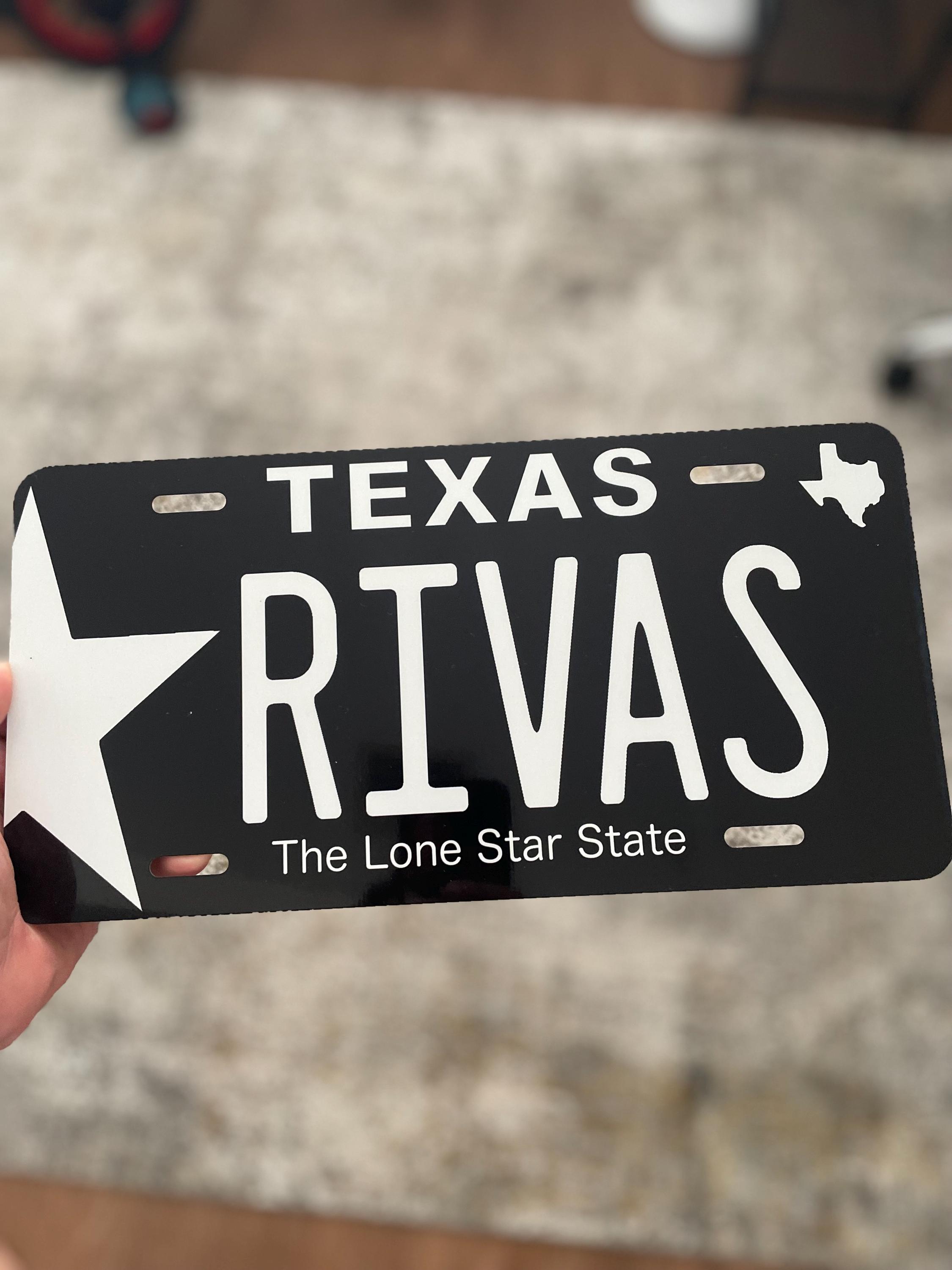 12x6" Texas Personalized License Plate | Custom Text | Durable Long ...