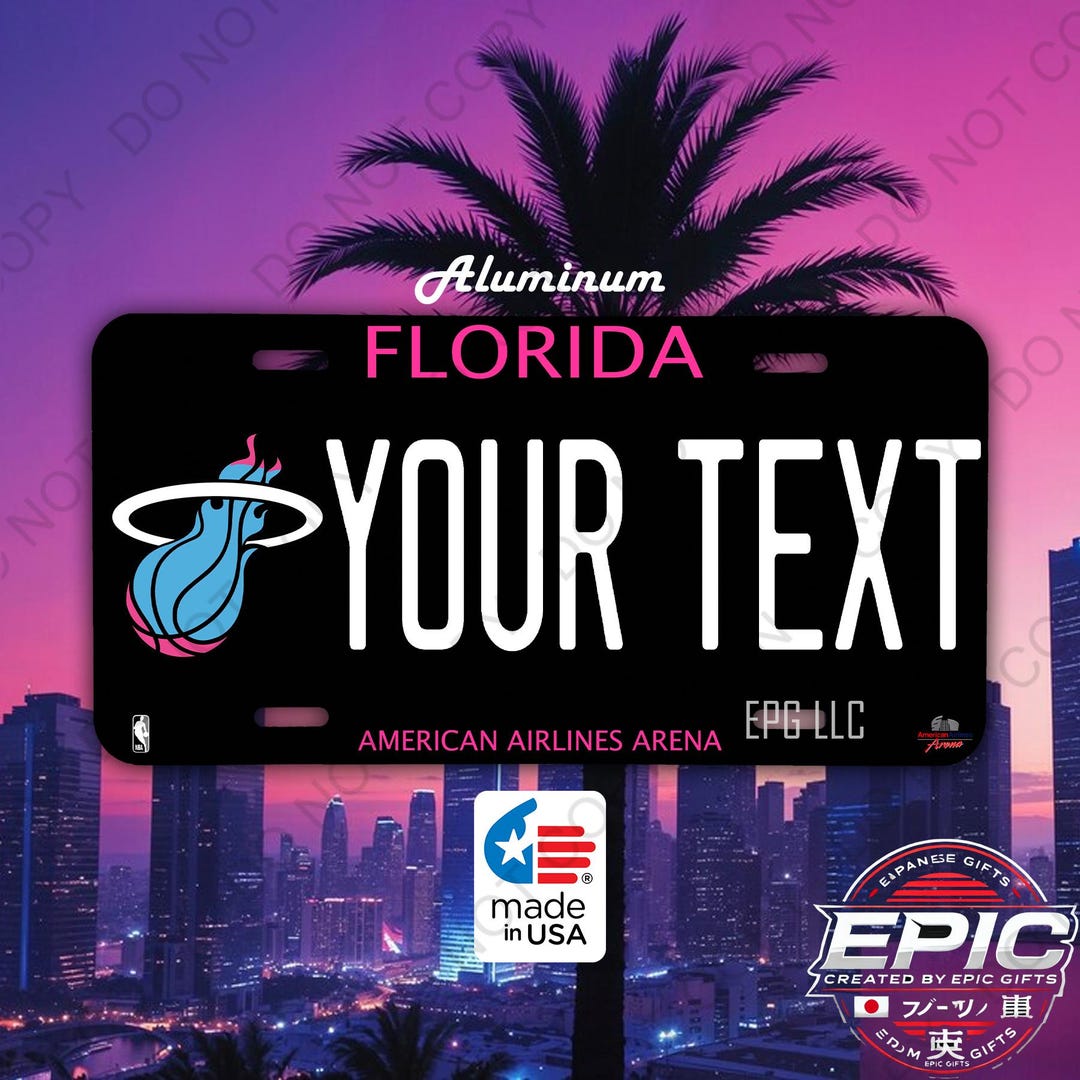 Custom Personalized Florida Tag License Plate Your Text Crafted From High Quality Materials ...