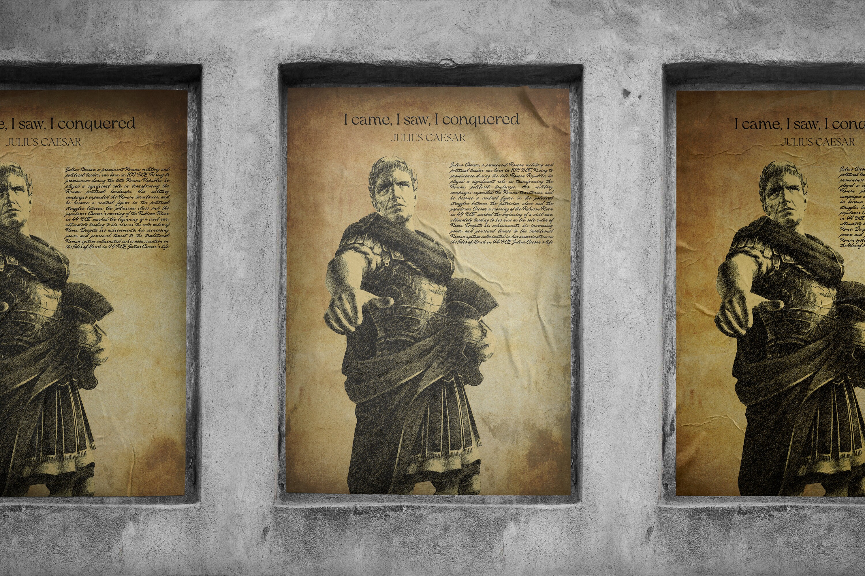 Julius Caesar Original Art Print - Photo Poster Gift Rome Emperor Gaius ...
