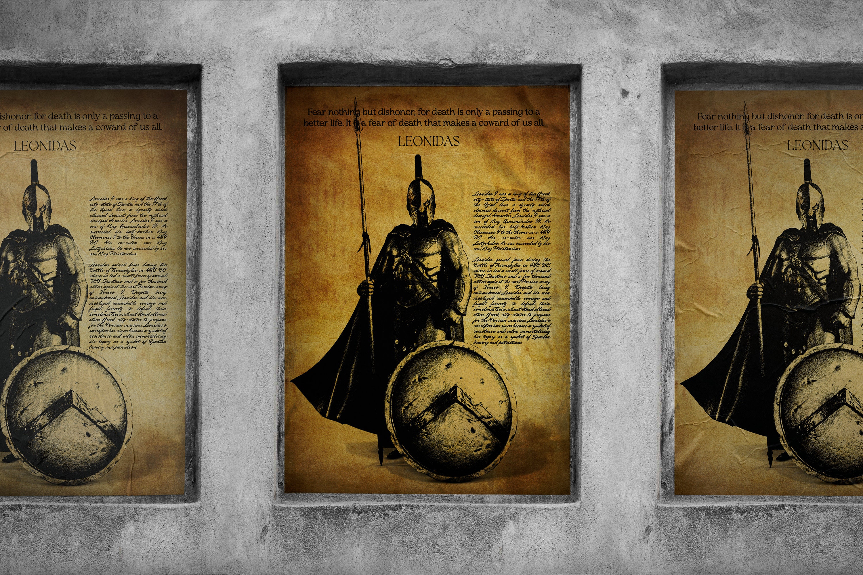 Leonidas Spartan King,illustrated King Leonidas,wall Decor, Greek ...
