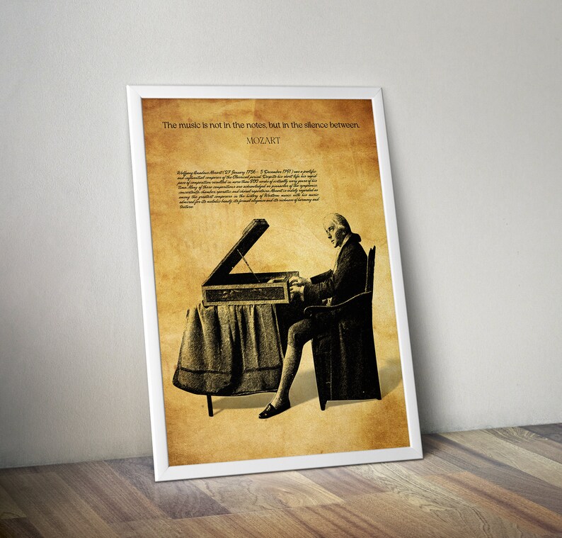 Wolfgang Amadeus Mozart Poster Mozart Quotes Poster Gift Wolfgang ...