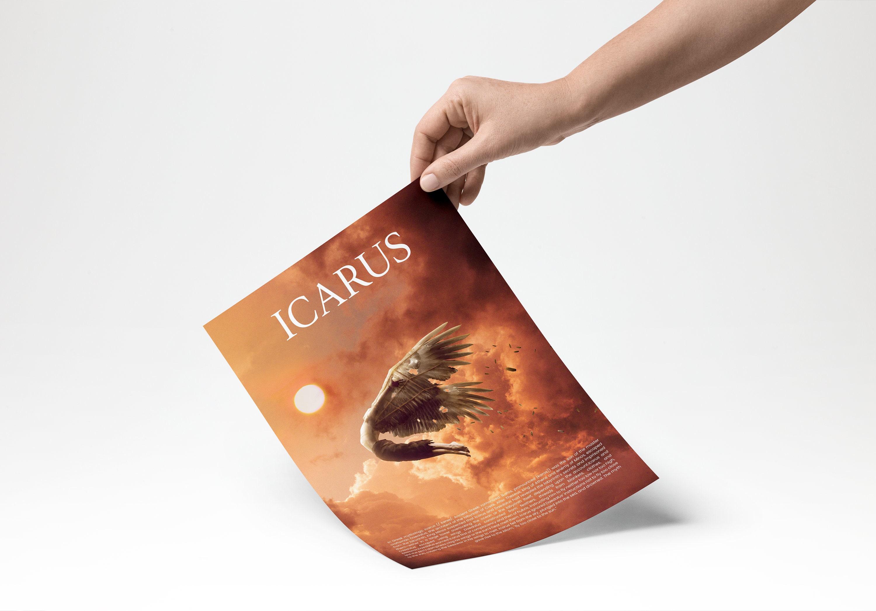 Icarus Greek Mythology Vintage Style Icarus Greek Mythology Print ...