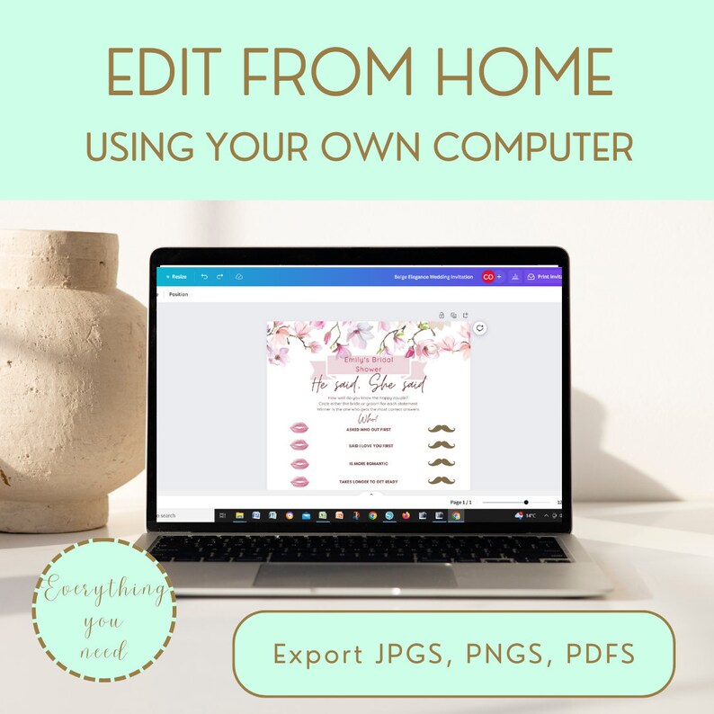 Pimp Your Prosecco Eucalyptus Floral Wedding Hen Night Sign DIGITAL ...