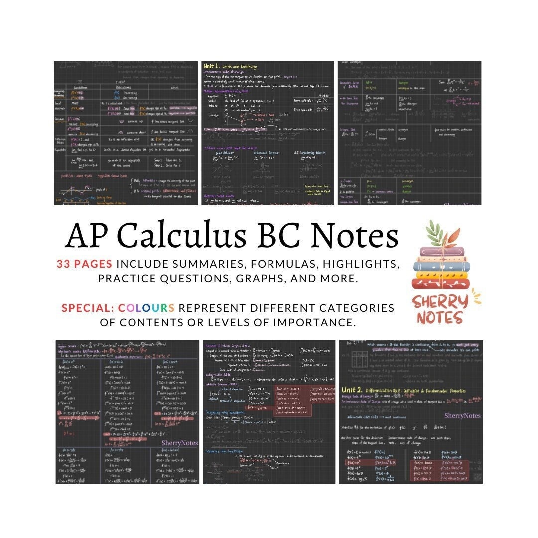 I Got 5! AP Calculus BC Notes From a Student Who Gets 5 - Etsy