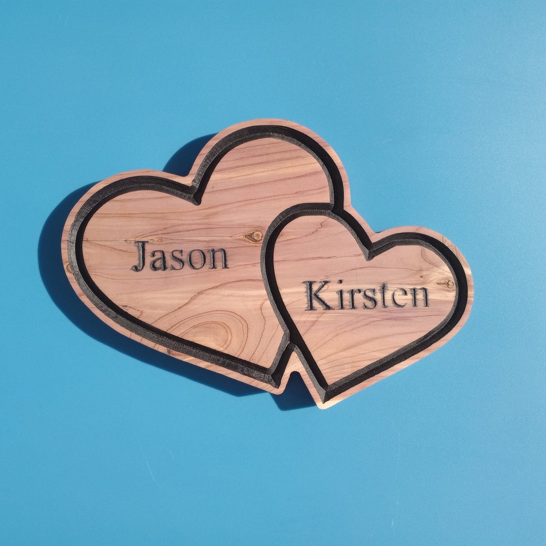 Personalized Overlapping Heart Wall Decor - Etsy