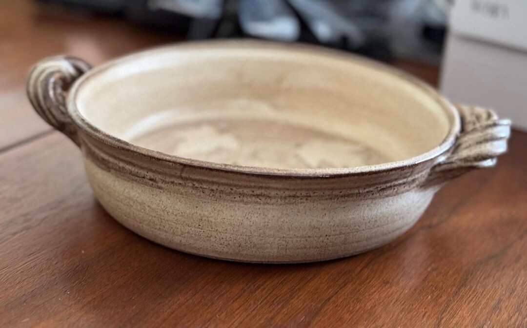 Studio Pottery Serving Bowl – Signed Soper – Rustic Maple Leaf Design – 8.5” Diameter – Canadian ...