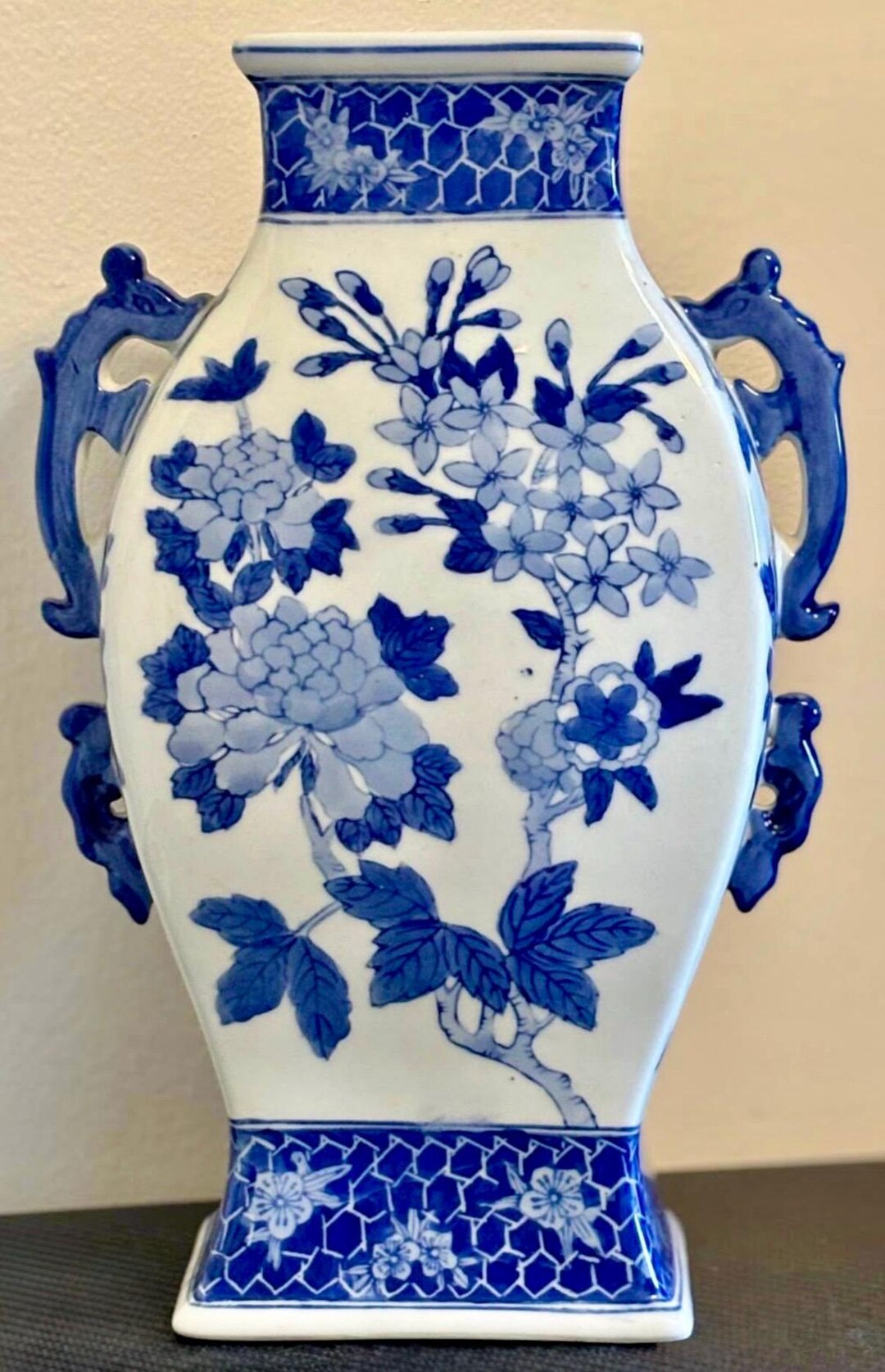 Andrea by Sadek Porcelain Vase With Handles – Floral Chinese Export ...