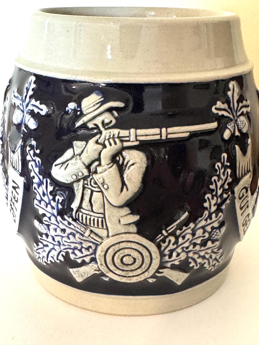 German Schützenfest Stein – 0.5L Stoneware Beer Mug – Marksman Motto ...