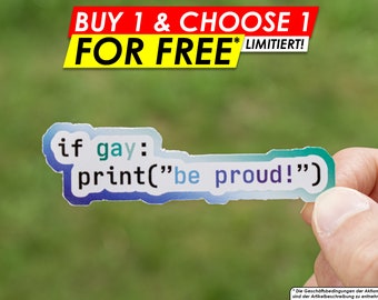 LGBTQ Lesbian Pride Sticker Be Proud Code Queer Gay Developer - Etsy