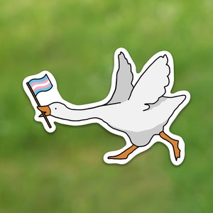 Goose Trans Flag Sticker Funny Pride Sticker LGBTQ Sticker Queer ...