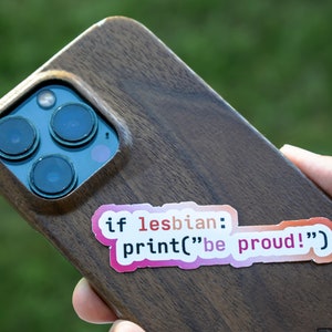LGBTQ Lesbian Pride Sticker Be Proud Code Queer Gay Developer Coding ...