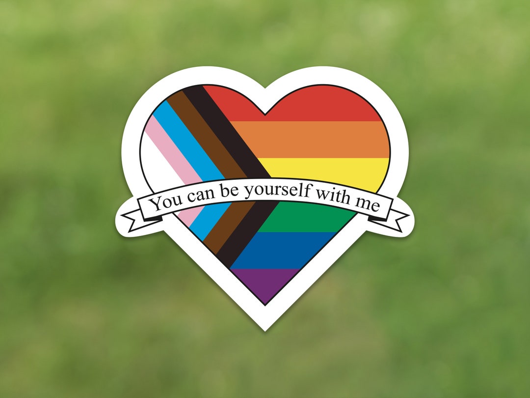 LGBTQ Queer Pride Heart Lgbtq Sticker You Can Be Yourself With Me ...