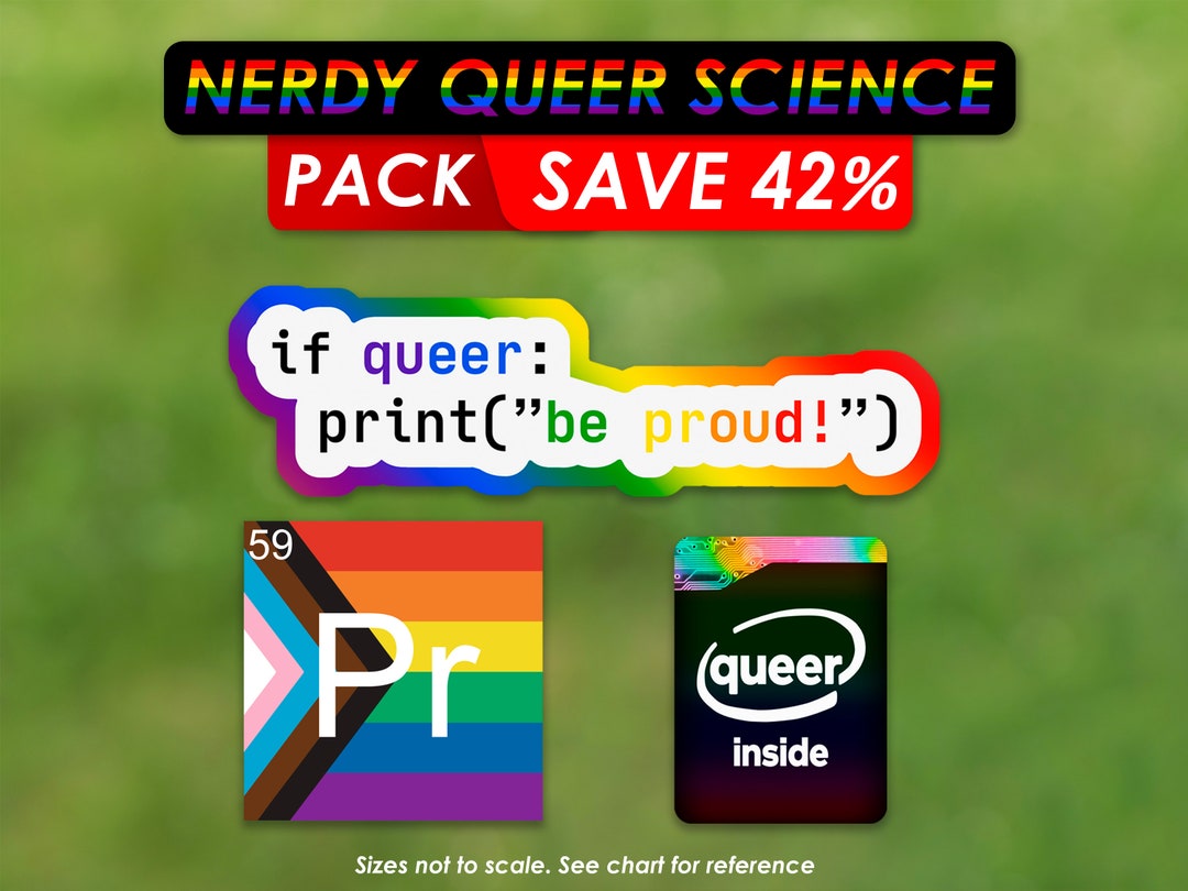 Nerdy Science Queer Sticker Pack Funny Pride Sticker Funny LGBTQ Sticker Funny Trans Sticker ...