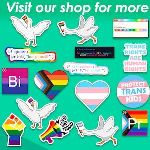 LGBTQ Queer Pride Sticker Code Decal Trans Gay Lesbian Developer Coding ...