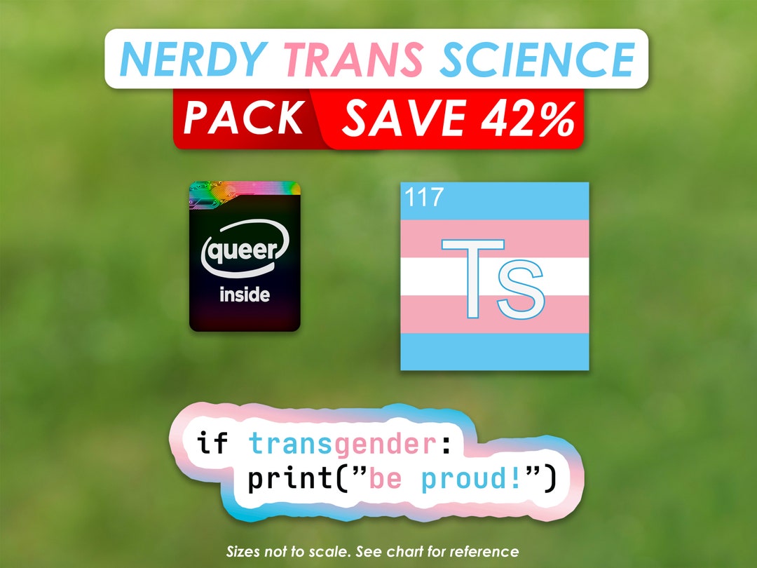 Nerdy Science Trans Sticker Pack Funny Pride Sticker Funny LGBTQ ...