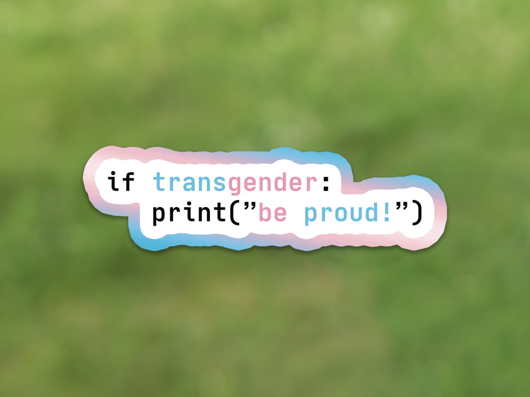 LGBTQ Trans Sticker Pride Sticker Be Proud Code Transgender Queer Gay Developer Coding Sticker ...
