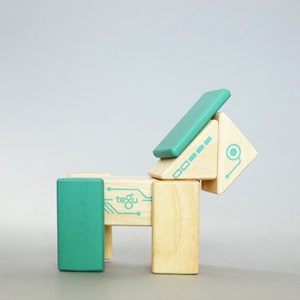 Magnetic Wooden Robo Block Set - Etsy