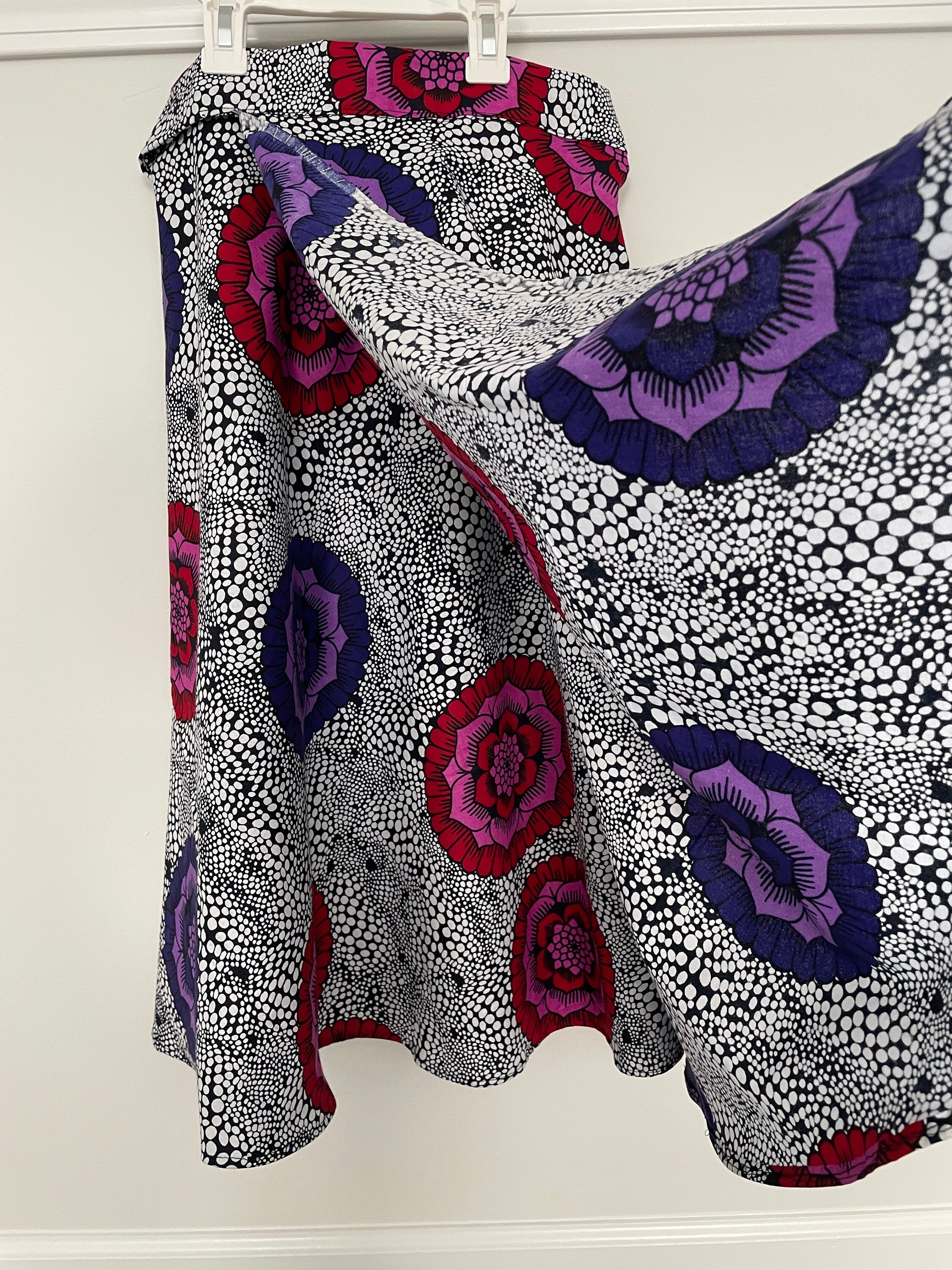 African Wrap Skirt With Ankara Kitenge Fabric, Women's XS-S, Hand Sewn ...