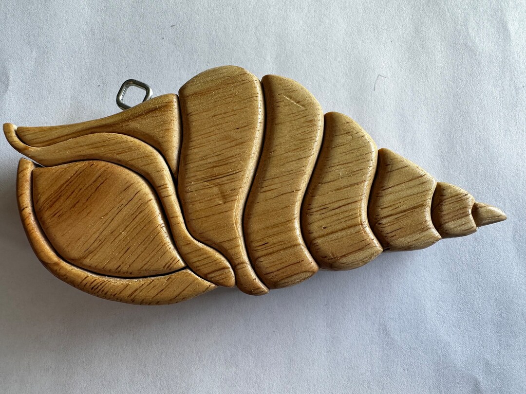 Wood Sea Shell. Wood Sea Shell Ornament Kinck Knack Wall - Etsy