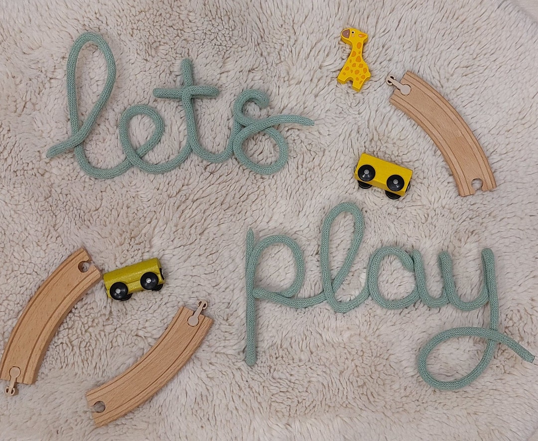 Lets Play, Sign Playroom Plaque Nursery Wall Art Nursery Sign Wire Wall ...