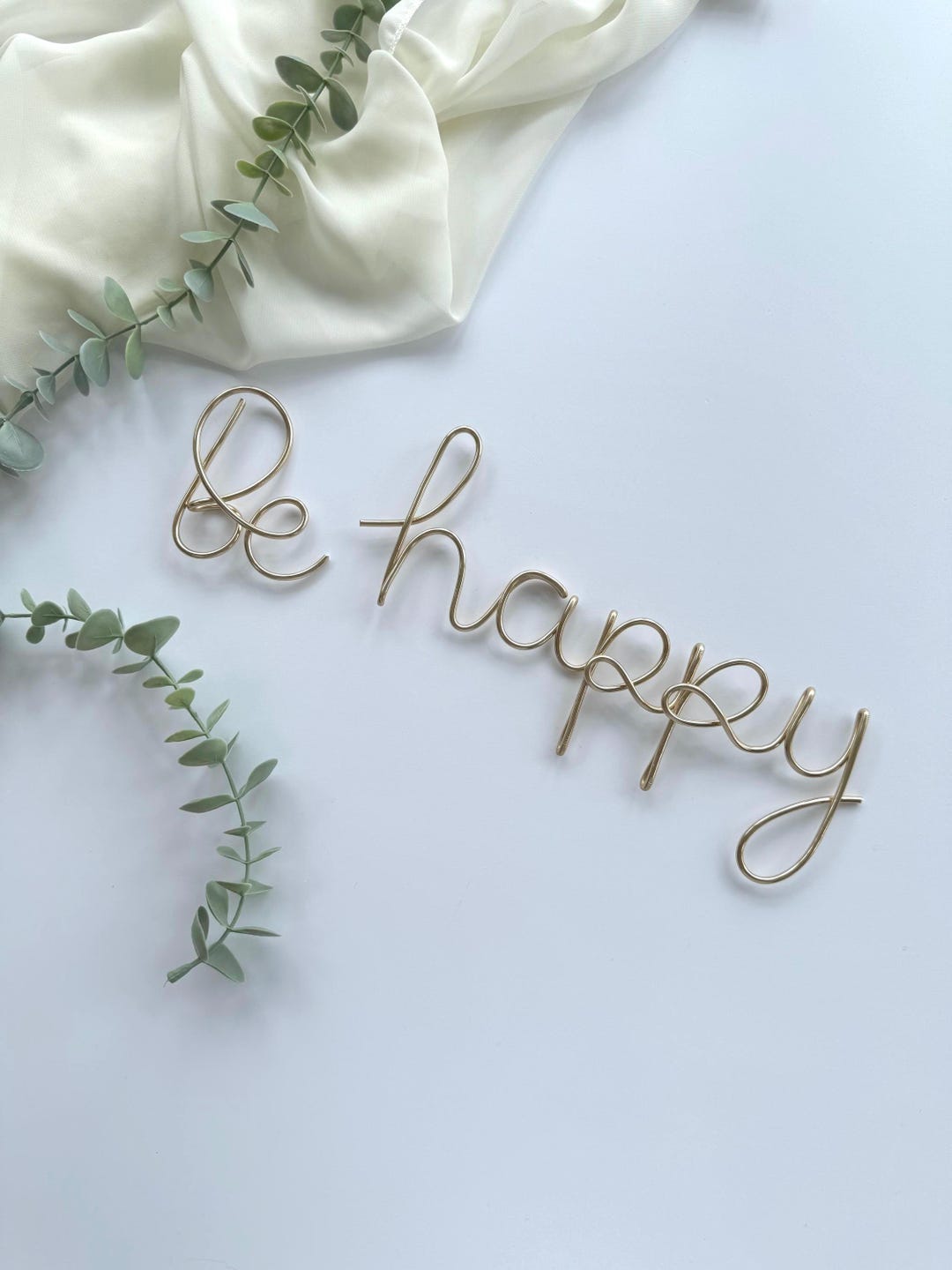 Metal Wire Sign, Be Happy Wall Art, Metal Art Work for Wall, Bare ...