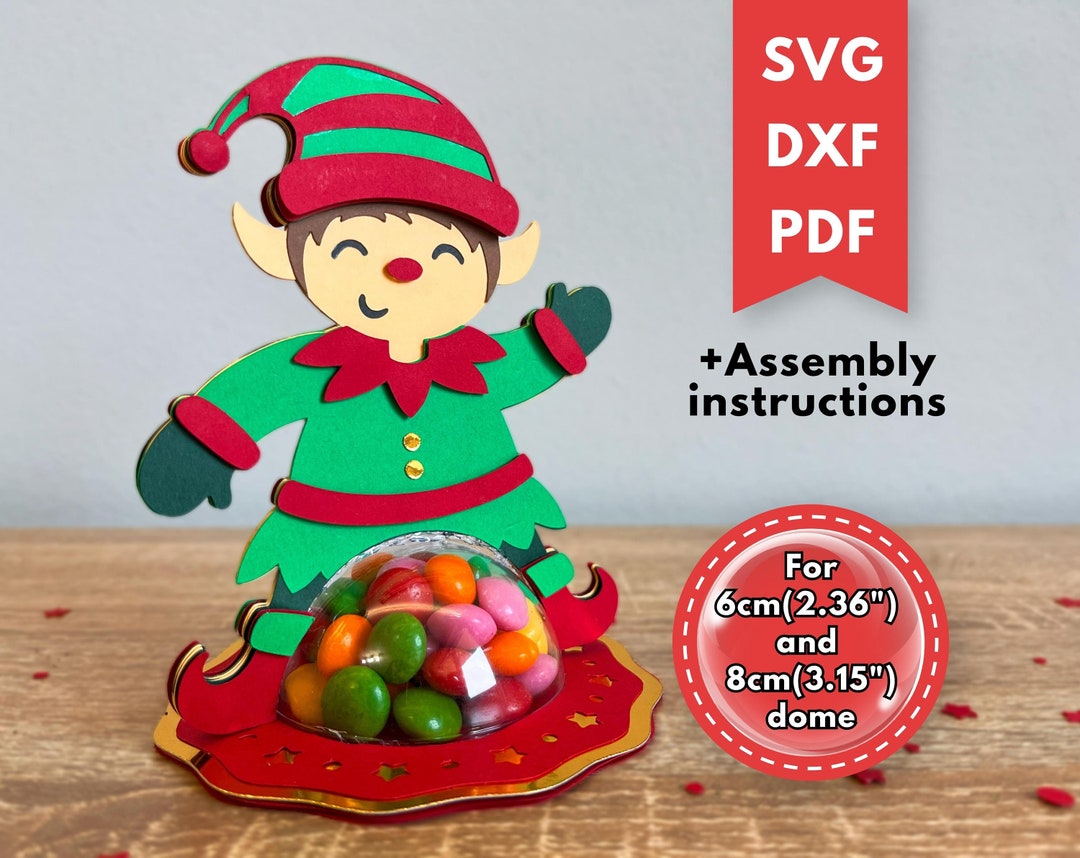 Christmas Elf Candy Dome With an Opening Mechanism, Elf Boy Candy ...