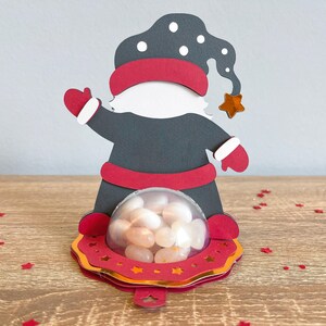 Christmas Gnome Candy Holder SVG With Opening Mechanism, Gnome Candy ...