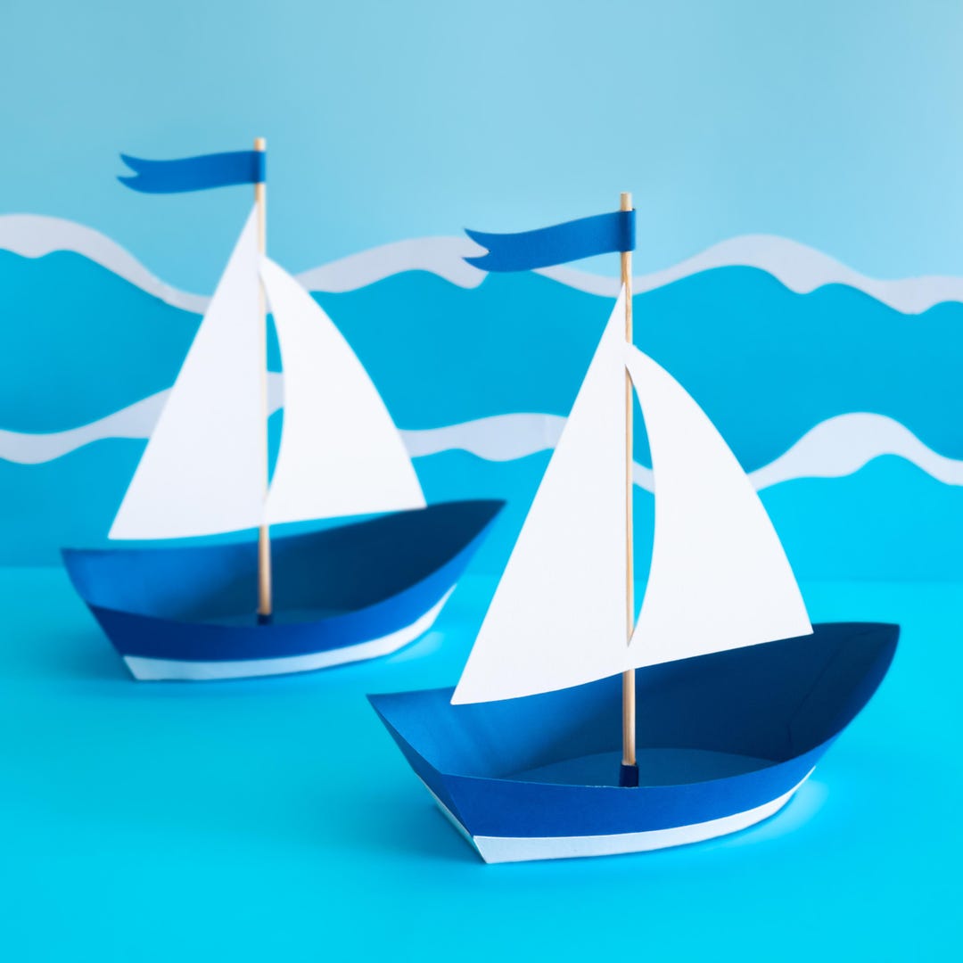 3D Boat Svg, Summer Party Svg, 3D Paper Craft Project, Sailboat Svg, 3D ...