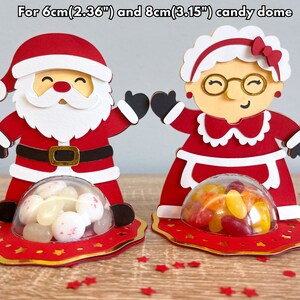Christmas Candy Dome Svg Bundle, Santa Candy Dome Svg, Mrs Claus Candy ...