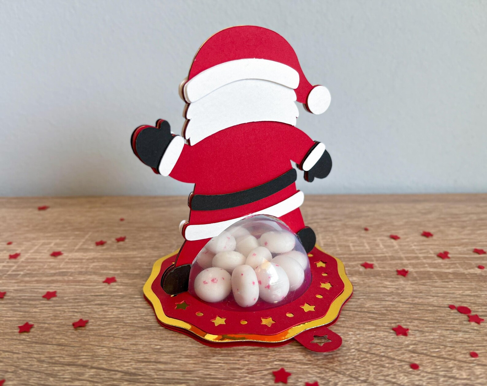 Christmas Santa Candy Holder SVG With Opening Mechanism, Santa Candy ...