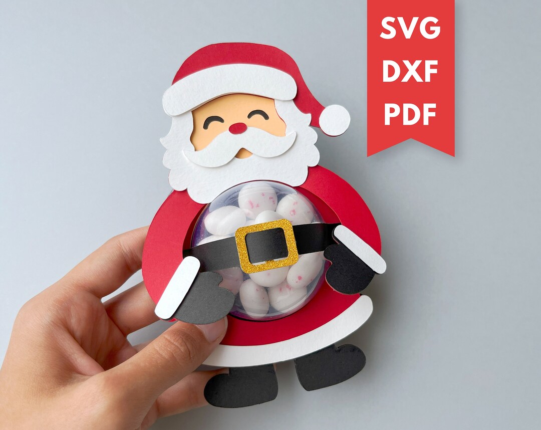 Christmas Santa Candy Holder Svg | Santa Candy Dome Svg Template ...