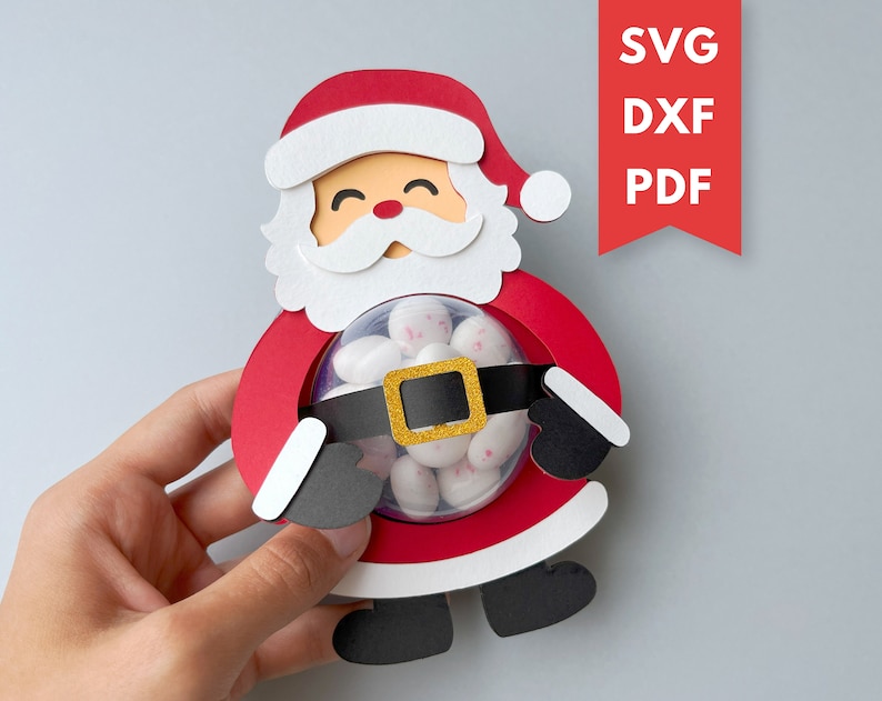 Christmas Santa Candy Holder Svg Santa Candy Dome Svg - Etsy