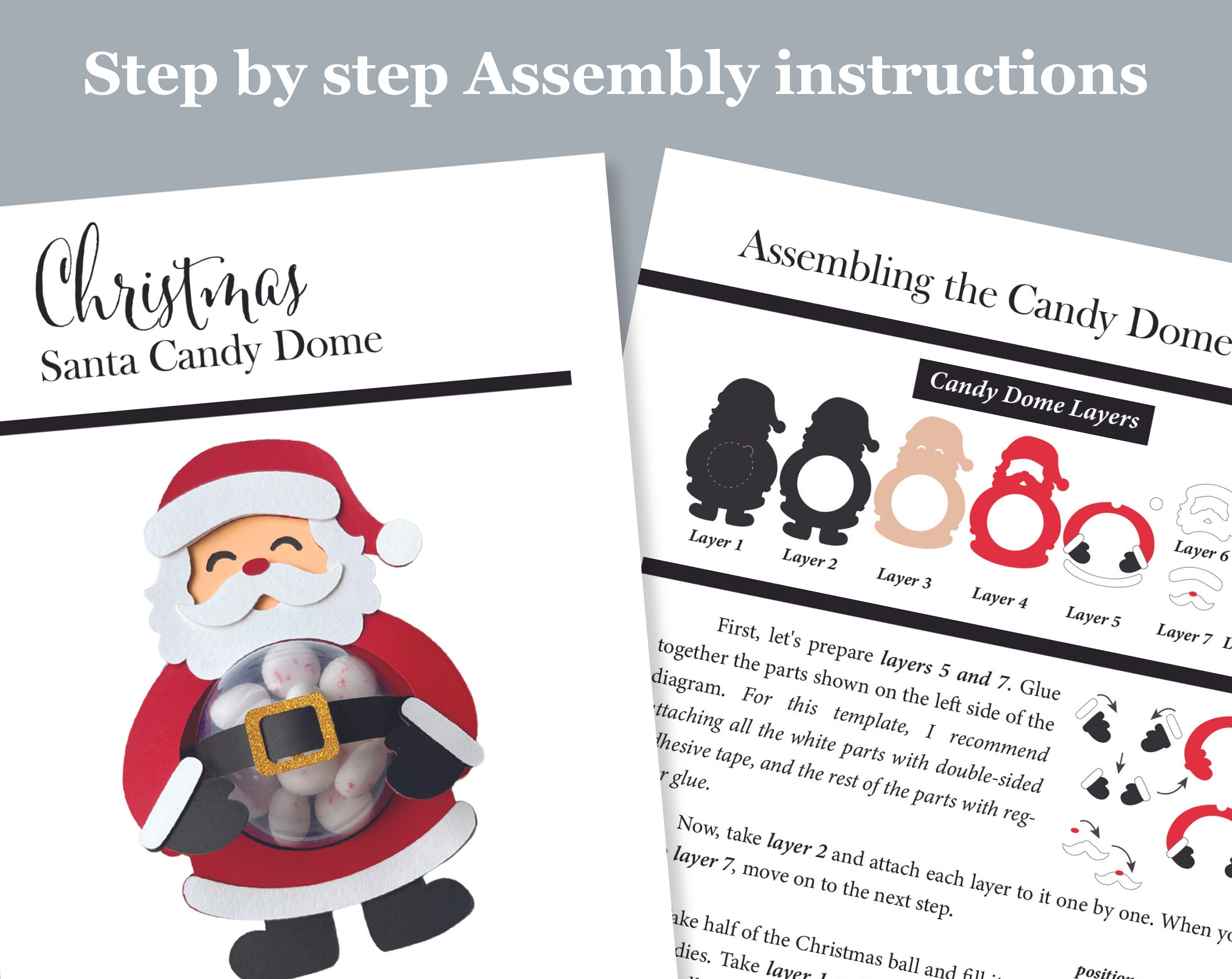 Christmas Santa Candy Holder Svg | Santa Candy Dome Svg Template ...