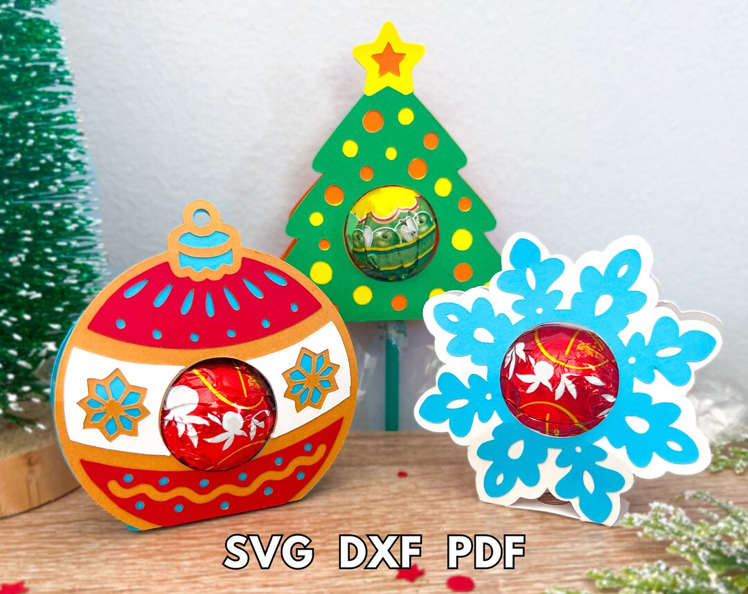 Christmas Lollipop Holder Svg, Christmas Tree Candy Holder, Snowflake ...
