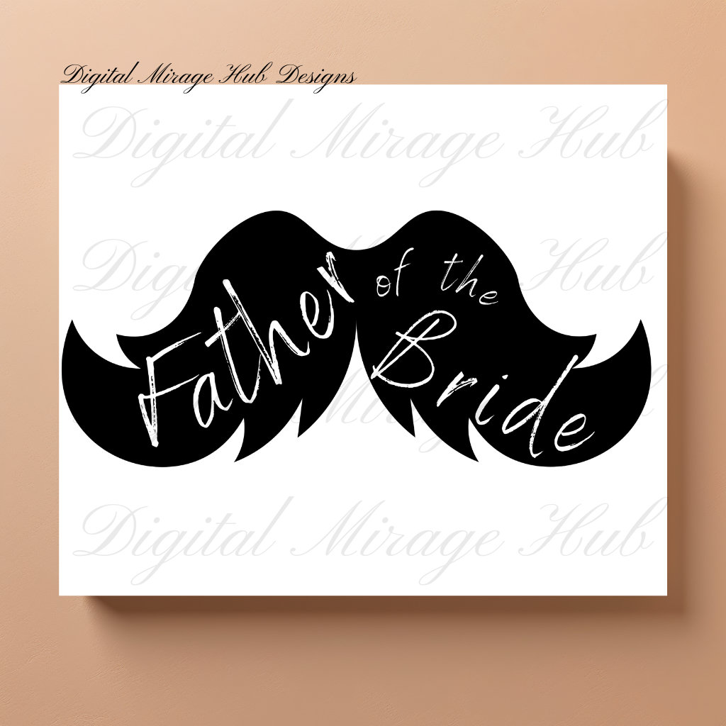 Father of the Bride Wedding Moustache Tumbler Wrap Flower - Etsy