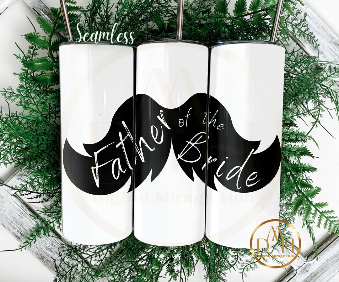 Father of the Bride Wedding Moustache Tumbler Wrap Flower - Etsy