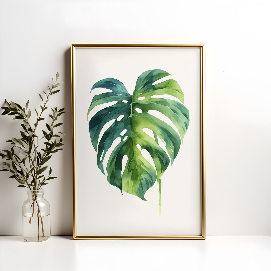 Monstera Watercolor Print, Botanical Watercolor Art, Tropical Wall Art ...