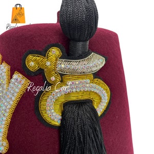 Shriner Fez Hat, Masonic Shriners Fez Cap Custom Lodge Name Burgundy ...