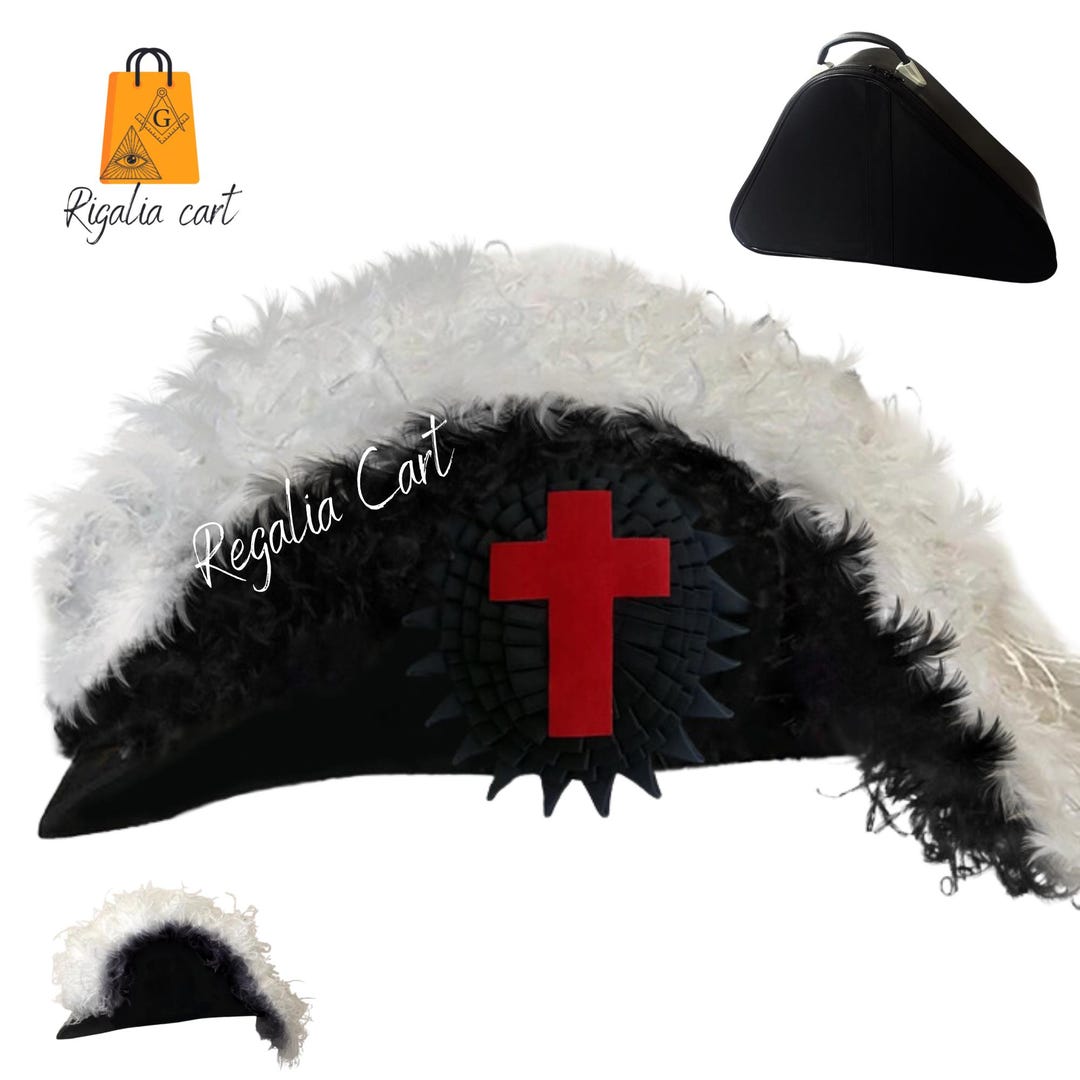Sir Knight Knights Templar Commandery Illinois Regulation Chapeau Black ...