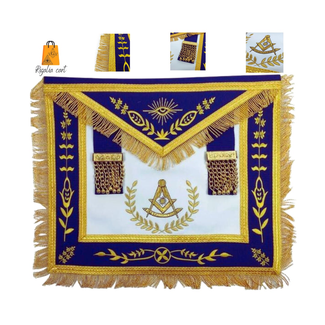 Masonic Blue Lodge Past Master Gold Machine Embroidery Velvet With ...