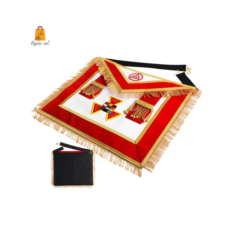 Masonic Past High Priest Royal Arch Chapter Apron Red Velvet With Side ...