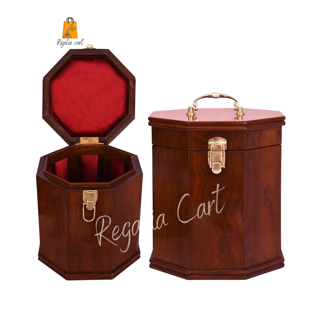 Shriner Fez Case Textured Wood With Red Velvet Interior News Style in ...