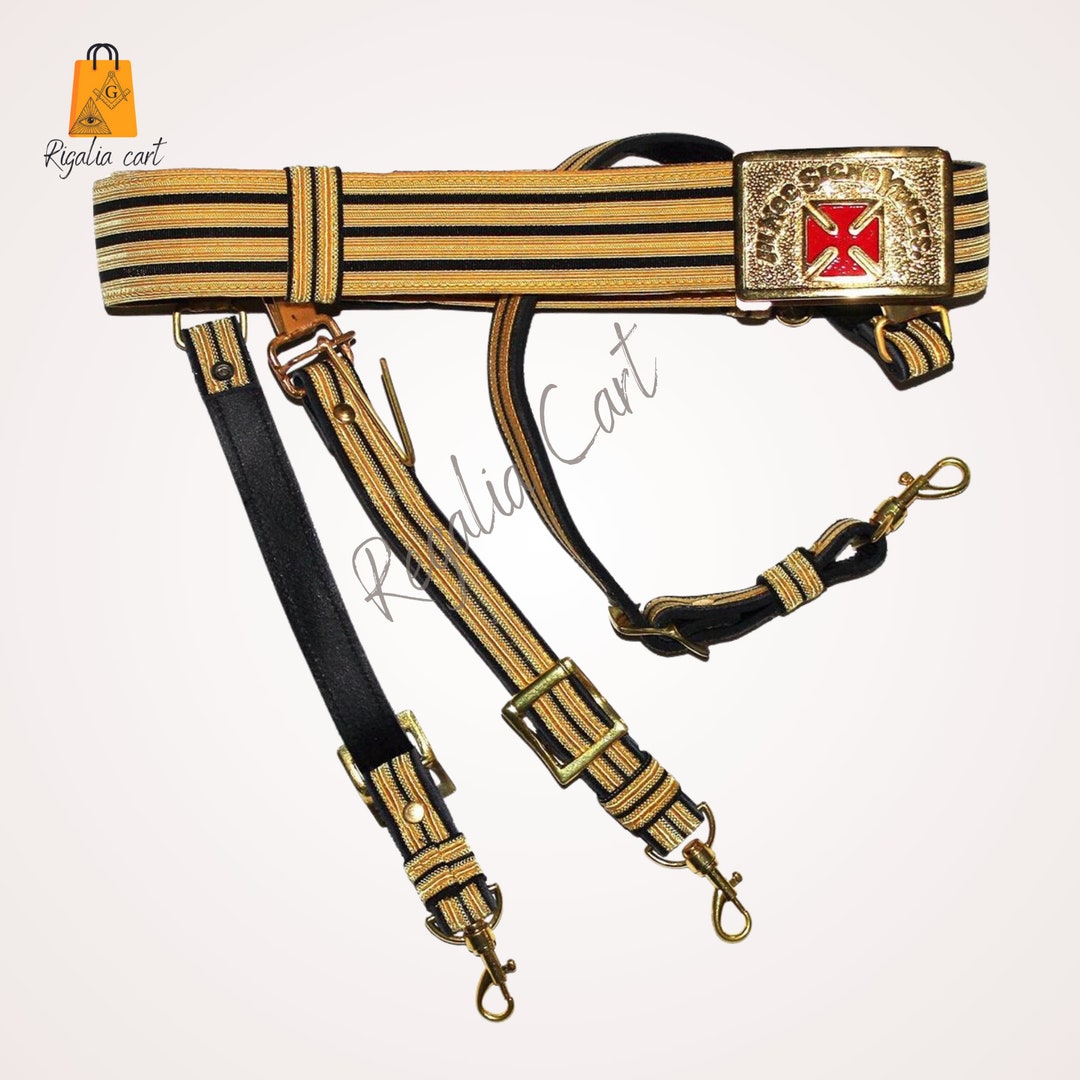 Knights Templar Sword Belts, Masonic Templar Past Grand Commander Black ...