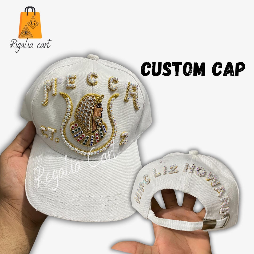 DOI Cap, Masonic Daughter of ISIS Baseball Cap Hand Embroidered With ...