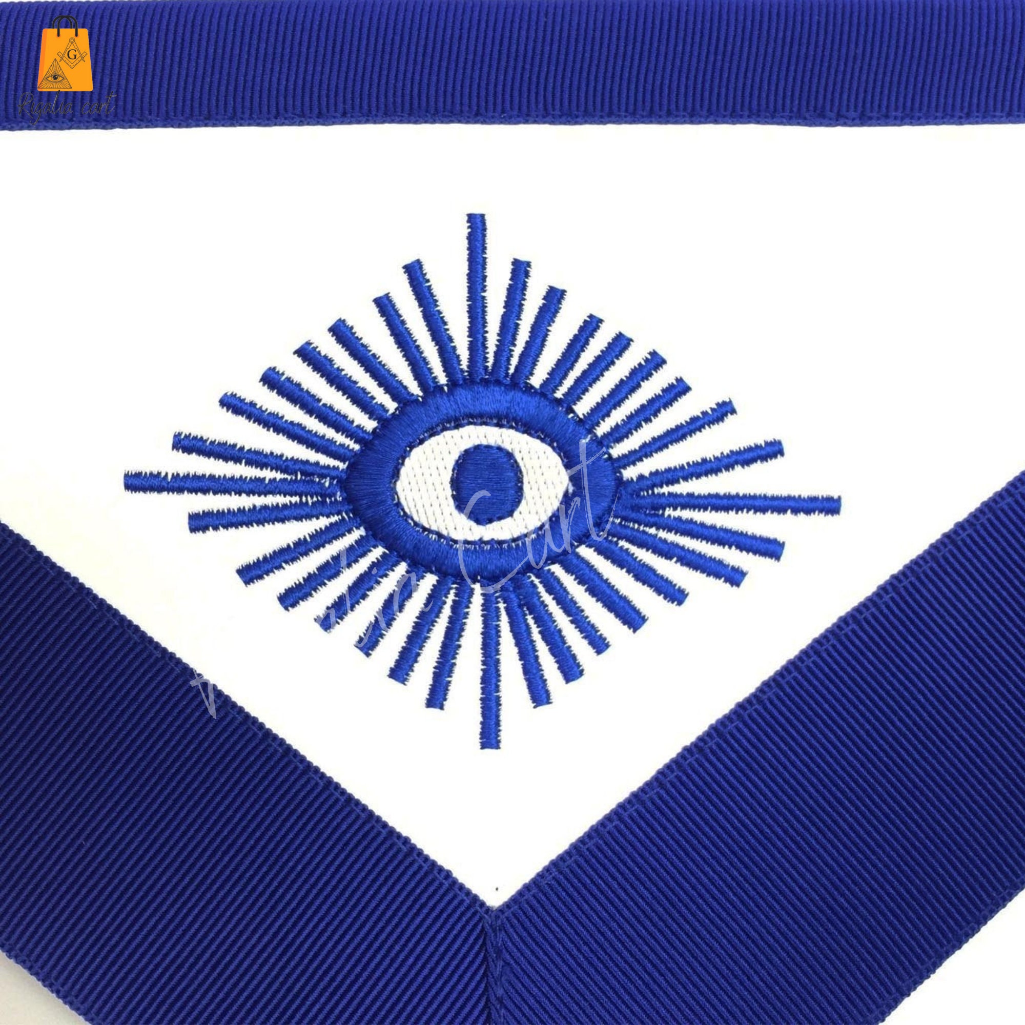 Masonic Officers Blue Lodge Officer Apron Set Royal Blue Ribbon Machine ...