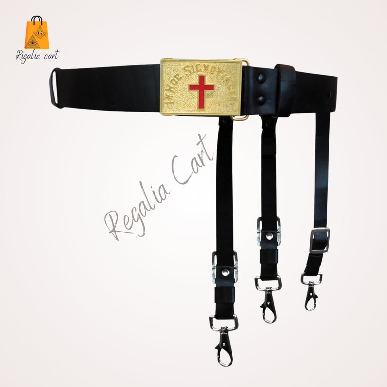 Knights Templar Past Commander Sword Belts Black Leather Regalia Belt ...