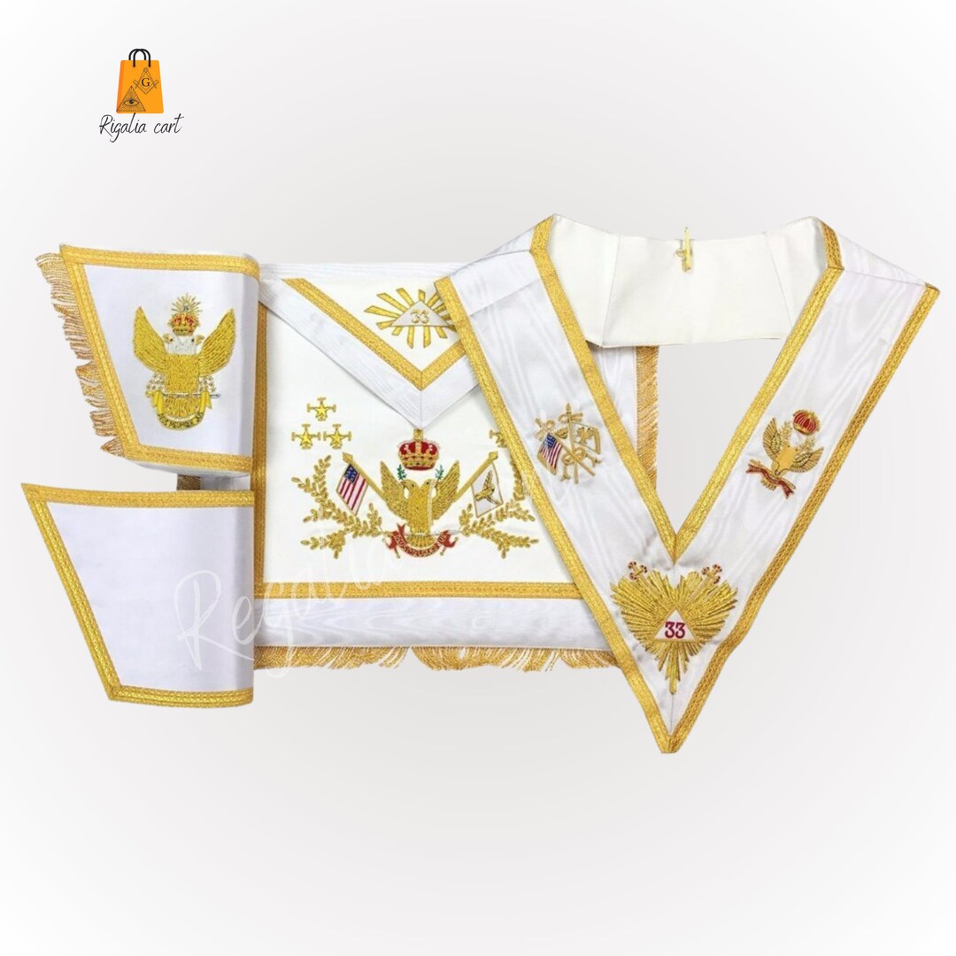 Masonic 33rd Degree Scottish Rite Apron With Gauntlets and Collar ...