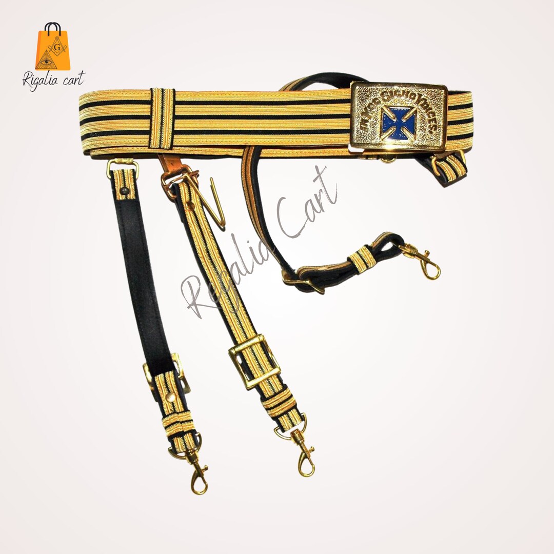 Masonic Past Grand Commander Knights Templar Commandery Regalia Belt ...