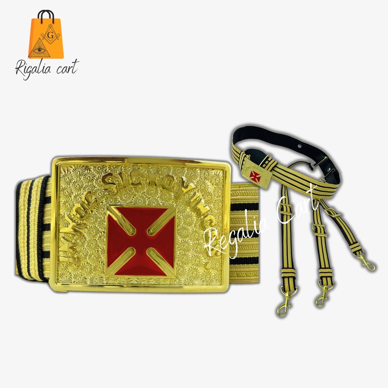 Knights Templar Sword Belts, Masonic Templar Past Grand Commander Black ...